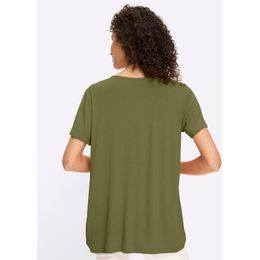 Heine Damen T-Shirt "Shirt", gr&uuml;n, Gr. 36, unifarben, 95% Viskose, 5% Elasthan, Shirts