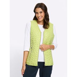 Inspirationen Damen Steppweste, gr&uuml;n, Gr. 40, unifarben, 100% Polyester, Wattierung:100% Polyester, Westen