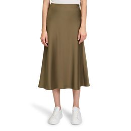 BETTY & CO BETTY & CO Damen Midirock "Damen mit elastischem Bund"dusty olive, Gr. 36, Satin, Obermaterial: 96% Polyester, 4% Elasthan, Röcke