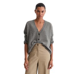 Marc O'Polo MARC O'POLO Damen Strickjacke "oversized aus flauschiger Lambswool"warm granite melange, Gr. S, Strick, Obermaterial: 80% Schurwolle, 20% Kaschmir,