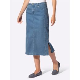 Casual Looks Damen Jeansrockblau, bleached, Gr. 19, unifarben, 81% Baumwolle, 17% Polyester, 2% Elasthan, R&ouml;cke
