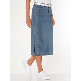 Casual Looks Damen Jeansrockblau, bleached, Gr. 44, unifarben, 81% Baumwolle, 17% Polyester, 2% Elasthan, R&ouml;cke