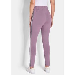 GOLDNER Damen 2-in-1-Hose "Zweierpack Leggings mit schmalem Bein", rosa, Gr. 50, Obermaterial: 95% Baumwolle CO. 5% Elasthan EL., Hosen, Seitliche