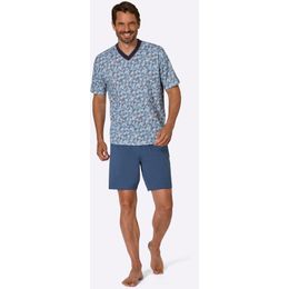 King&acute;S Club KINGS CLUB Herren Shorty, Gr. 44, blau, 100% Baumwolle, Homewear-Sets