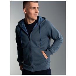 TRIGEMA Herren Sweatjacke "TRIGEMA Sweatjacke mit Kapuze", blau, Basic, Gr. L, 70% Baumwolle, 30% Polyester, Sweatjacken