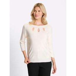 3/4 Arm-Pullover Classic Basics "3/4-Arm-Pullover", Damen, Gr. 46, ecru, 100% Polyacryl, unifarben, Pullover