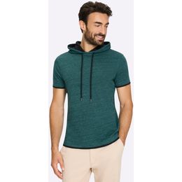 Kapuzenshirt Catamaran "Kurzarm-Shirt", Jungen, Gr. 52/54, gr&uuml;n (petrol, mint, meliert), 95% Baumwolle, 5% Polyester, meliert, asymmetrischer Ausschnitt, Shirts Kapuzenshirt
