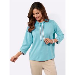 Sweatshirt Inspirationen, Damen, Gr. 46, aquamarin, 50% Modal, 44% Polyester, 6% Elasthan, unifarben, Sweatshirts Sweatshirt
