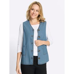 Classic Basics Damen Jeanswesteblau, bleached, Gr. 54, unifarben, 100% Baumwolle, Westen