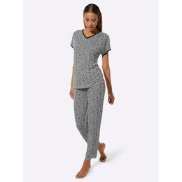 w&auml;schepur W&Auml;SCHEPUR Damen Schlafanzug, Gr. 36schwarz, wei&szlig;, bedruckt, 95% Modal, 5% Elasthan, Homewear-Sets