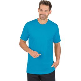 TRIGEMA Herren T-Shirt "TRIGEMA T-Shirt aus 100% Baumwolle", blau, Basic, Gr. L, 100% Baumwolle, Shirts