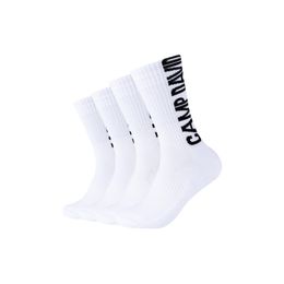CAMP DAVID Damen Tennissocken "cushioned", Gr. 43, wei&szlig;, Baumwollmischung, unifarben, Socken, mit elastischem Bund