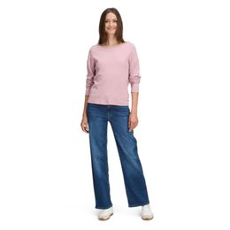 BETTY & CO Strickpullover BETTY & CO "Damen mit Rundhalsausschnitt", Damen, Gr. 36, rose melange, Strick, Obermaterial: 50% Viskose, 27% Polyamid, 23% Polyester, gerade lang, Rundhals, Pullover Strickpullover