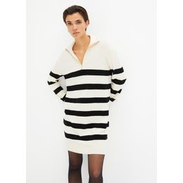 bonprix Damen Strickkleid, beige, Gr. 40, Obermaterial: 70% Viskose, 30% Polyamid, Kleider, Mini-Strickkleid