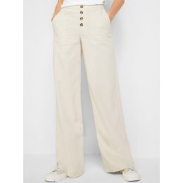 Webhose Inspirationen, Damen, Gr. 42, Normalgr&ouml;&szlig;en, ecru, 55% Leinen, 45% Baumwolle, unifarben, Hosen