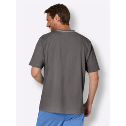 w&auml;schepur W&Auml;SCHEPUR Herren Schlafanzug, Gr. 44, grau, 100% Baumwolle, Homewear-Sets