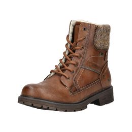 Mustang Shoes Damen Schn&uuml;rstiefelette "Mustang Shoes Stiefelette Lederimitat/Textil", Gr. 42, braun, Lederimitat, Textil, Schuhe