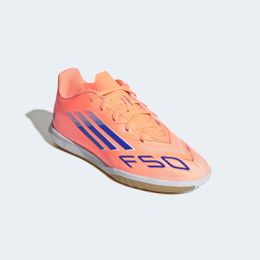 M&auml;dchen Fu&szlig;ballschuh "F50 CLUB KIDS IN", adidas Performance, Gr. 35beam orange, lucid blau, cloud wei&szlig;, Synthetik, Schuhe, geeignet als Hallenschuhe