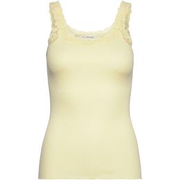 rosemunde Damen Tanktop "Babette Silk Top", Gr. L, gelb, Feinripp, Obermaterial: 70% Seide, 30% Baumwolle, unifarben, Tops, umgedrehter