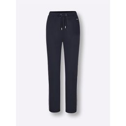 feel good Damen Jogginghose, Gr. 22marine, wei&szlig;, 60% Baumwolle, 40% Polyester, unifarben, Hosen