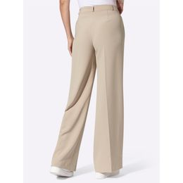 Heine Damen Webhosebeige, meliert, Gr. 42, unifarben, 94% Polyester, 6% Elasthan, Hosen