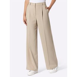 Webhose Heine, Damen, Gr. 34, Normalgr&ouml;&szlig;en, beige, meliert, 94% Polyester, 6% Elasthan, unifarben, Hosen