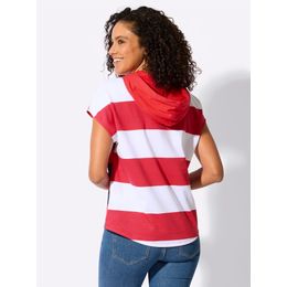 Casual Looks Damen Kapuzenshirt "Kapuzen-Shirt", rot, Gr. 36, gemustert, mehrfarbig, 100% Baumwolle, Shirts