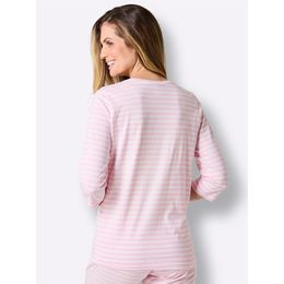 w&auml;schepur W&Auml;SCHEPUR Damen Pyjamaoberteil "Schlafanzug-Shirt", Gr. 52, rosa, 100% Baumwolle, gemustert, gestreift, Shirts