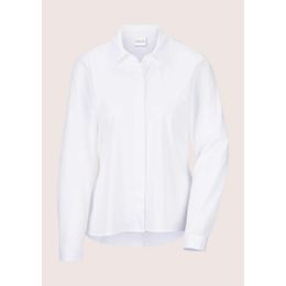 Madeleine Mode MADELEINE Damen Hemdbluse "Hemdbluse Stilvolle Langarmbluse mit Klappkragen", wei&szlig;, Modern, Gr. 42, Obermaterial: 69% Baumwolle CO. 26% Polyamid PA.