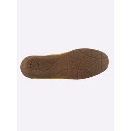 Loretta Damen Slipper, Gr. 37gelb, Glattleder, Schuhe