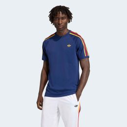 Damen T-Shirt "3S TEE"dunkelblau, crew gelb, power blau, Gr. L, adidas originals, Obermaterial: 100% Baumwolle, Shirts