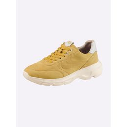 Caprice Damen Sneaker, Gr. 42gelb, Glattleder, Leder, Veloursleder, Schuhe