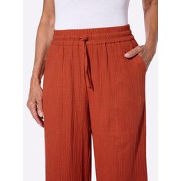 Casual Looks Damen Culotte, rot, Gr. 52, unifarben, 100% Baumwolle, Hosen