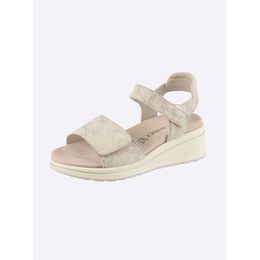 Caprice Damen Sandalette, Gr. 37beige, gemustert, Textil, Schuhe