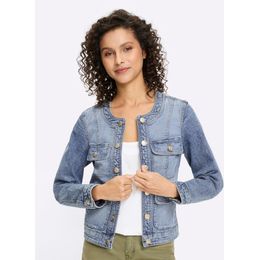 Heine Damen Jeansblazer "Jeans-Jacke", blau, Gr. 48, 98% Baumwolle, 2% Elasthan, Blazer