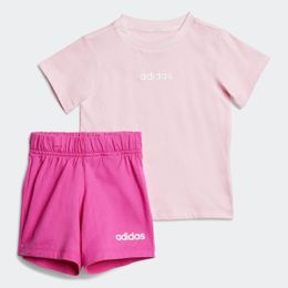 M&auml;dchen Trainingsanzug "I LIN T-SET 160", pink, Gr. 62, adidas Sportswear, Obermaterial: 100% Baumwolle, Sportanz&uuml;ge