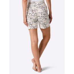 w&auml;schepur W&Auml;SCHEPUR Damen Schlafhose, Gr. 36ecru, schoko, bedruckt, 50% Baumwolle, 50% Modal, bedruckt, gemustert, mehrfarbig, Hosen