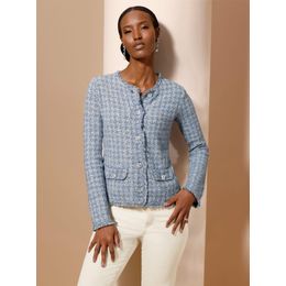 CR&Eacute;ATION L CREATION L Damen Strickjackebleu, champagner, meliert, Gr. 38, gemustert, mehrfarbig, 95% Baumwolle, 5% metallisierte Fasern, Strickjacken