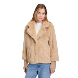 Betty Barclay Damen Outdoorjacke "Damen mit Pl&uuml;sch", beige, Gr. 46, Pl&uuml;sch, Obermaterial: 100% Polyester. Besatz: 100% Polyester. Futter: 55%