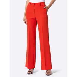 Marlene-Hose Heine, Damen, Gr. 34, Normalgr&ouml;&szlig;en, erdbeere, 94% Polyester, 6% Elasthan, unifarben, Hosen