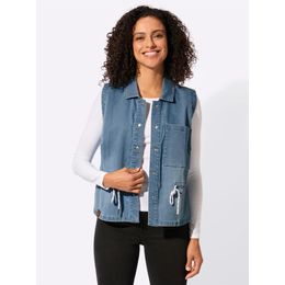 Casual Looks Damen Jeansweste, blau, Gr. 42, unifarben, 81% Baumwolle, 17% Polyester, 2% Elasthan, Westen