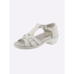 Classic Basics Damen Sandalette, Gr. 38, wei&szlig;, Nubukleder, Schuhe