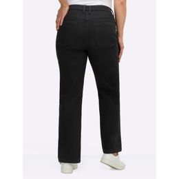 sheego Damen Thermohose, schwarz, Gr. 56, unifarben, 66% Baumwolle, 32% Polyester, 2% Elasthan, Hosen