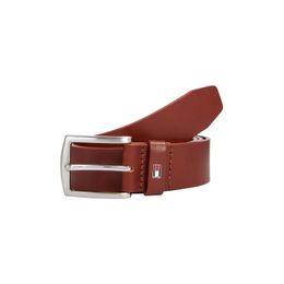 Tommy Hilfiger Herren Lederg&uuml;rtel "DENTON 3,5 cm breit", braun, Basic, Gr. 85, unifarben, Leder, G&uuml;rtel, Robuster Lederg&uuml;rtel mit Flag-Label,