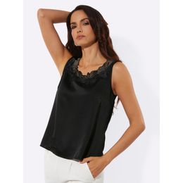 CR&Eacute;ATION L CREATION L Damen Blusentopschwarz, Gr. 52, unifarben, 97% Polyester, 3% Elasthan, Blusen