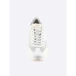 Heine Damen Sneaker, Gr. 38wei&szlig;, silberfarben, Glattleder, Leder, Rindsleder, Schuhe