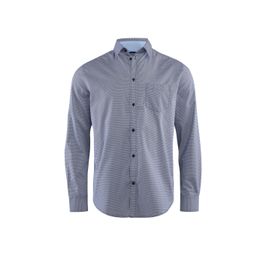 Langarmhemd Stooker Men "HUGH Hemd Langarm Regular Fit", Herren, Gr. L, US-Gr&ouml;&szlig;en, lightblau minmal aop, Web, 60% Baumwolle, 40% Polyester, regular fit, Hemden, Langarm Hemd Regular Fit f&uuml;r Herren