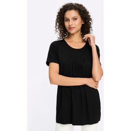 T-Shirt Heine "Shirt", Damen, Gr. 44, schwarz, 95% Viskose, 5% Elasthan, unifarben, Rundhals, Shirts T-Shirt