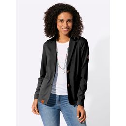 Casual Looks Damen Jackenblazer "Jersey-Blazer", schwarz, Gr. 38, 76% Polyester, 20% Viskose, 4% Elasthan, Blazer