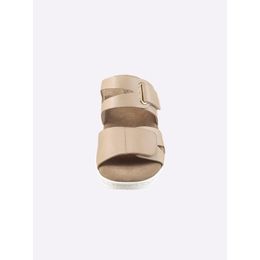CLASSIC Damen Pantolette, Gr. 41beige, Glattleder, Basic, Schuhe